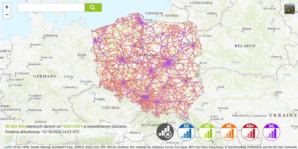 Mapa zasięgu Orange 5G / 4G LTE w Polsce - Smartopia
